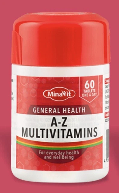 MINAVIT A-Z MULTIVITAMIN 60 Tablets for general health £5.99 - PicClick UK