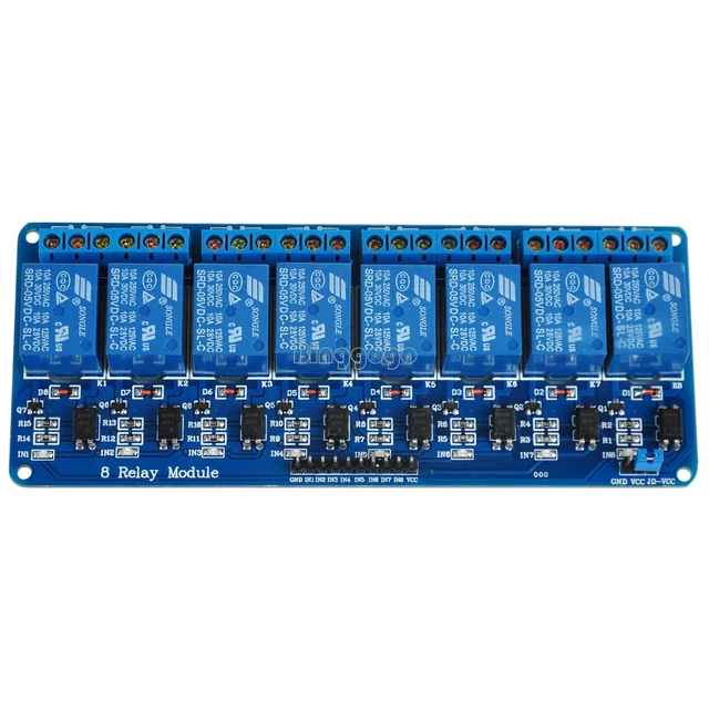 8 CHANNEL 5V Relay Module With Optocoupler For Arduino PIC AVR DSP ARM ...