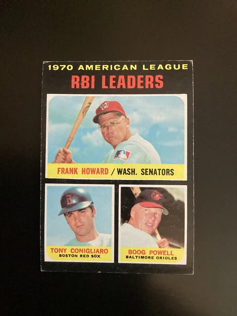 1971 TOPPS - League Leaders #63 Boog Powell, Frank Howard, Tony Lapin ...