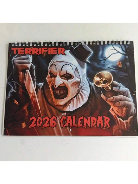 2026 HORROR-THEMED WALL Calendar TERRIFIER Design With Clown £8.33 ...