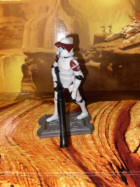 STAR WARS CLONE Wars Republic Scout Speeder Red ARF Trooper 3.75" toy ...