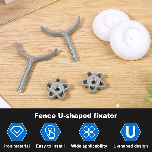 2 PCS METAL Banister Gate Adaptor U Shaped Spindle Gate Extender ...