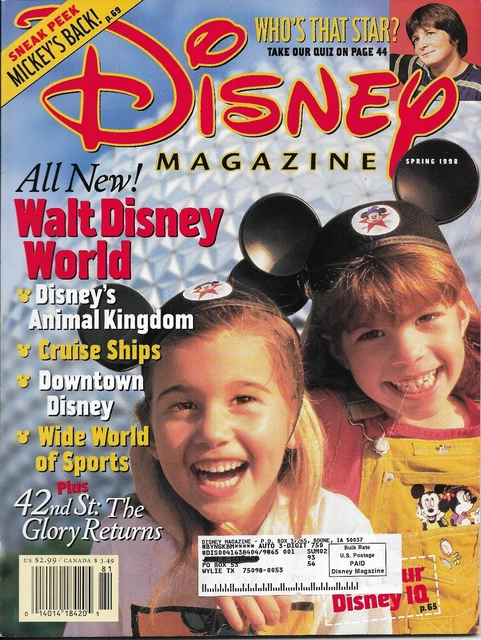 DISNEY MAGAZINE......&ALL NEW! Walt Disney World".......Spring 1998 £12 ...
