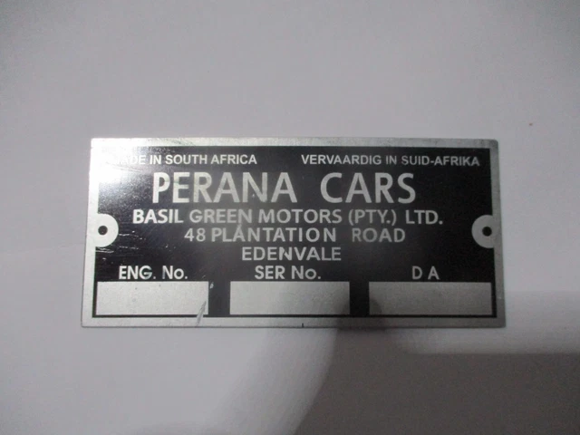 NAMEPLATE FORD CAPRI Granada Perana Cars Plate Cams V8 S92 £34.83 ...