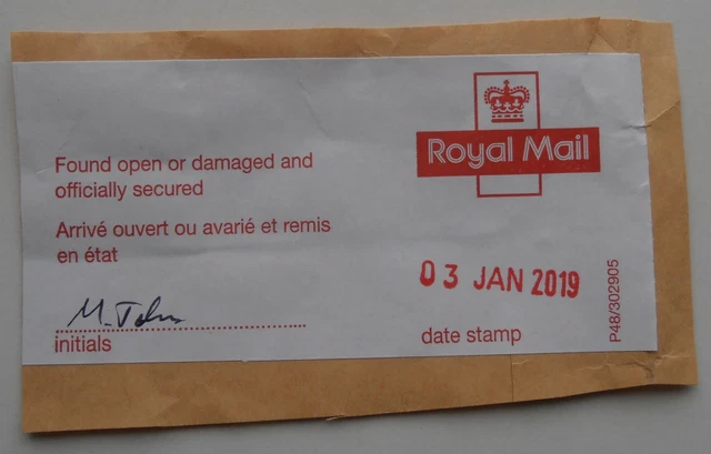 ROYAL MAIL LABEL Found Open Or Damaged And Officially Secured £1.29 ...