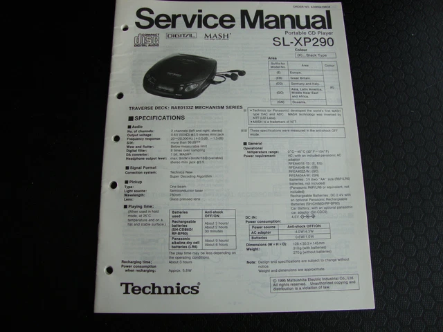 ORIGINAL SERVICE MANUAL Schaltplan Technics SL-XP290 EUR 12,50 - PicClick DE