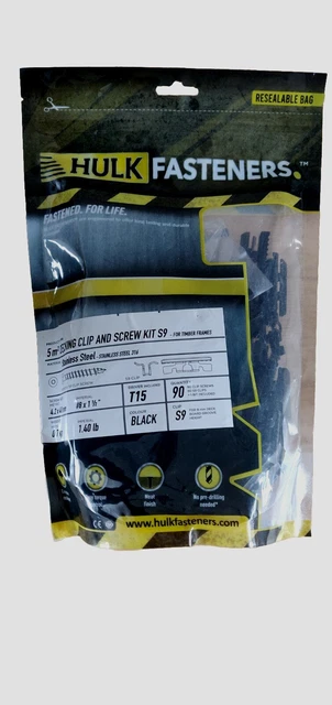 HULK S9 COMPOSITE Eva-last I-series Decking Hidden Fixing Kit 5m2 £30. ...