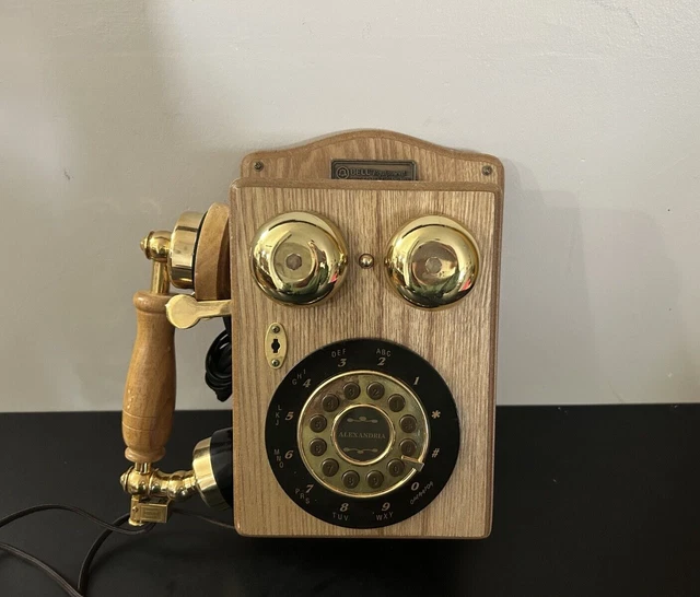 VINTAGE WOOD OLD Style Box Telephone Bell Alexandria Push Button, Not ...