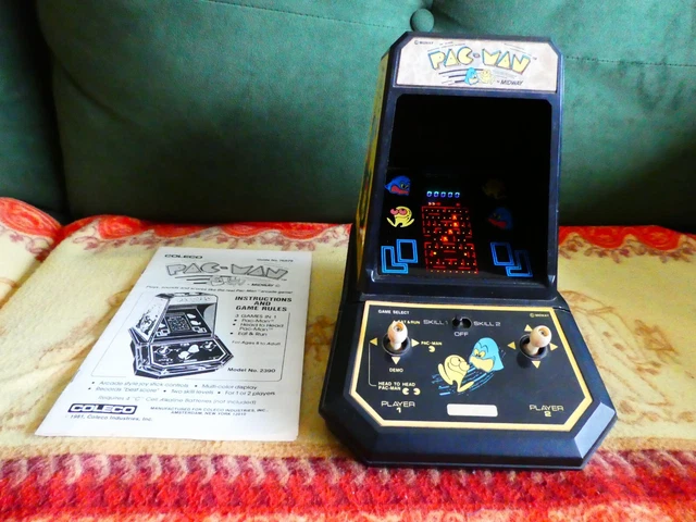 80S COLECO MIDWAY Tabletop Pac-Man Electronic Game 1981 + Instructions ...