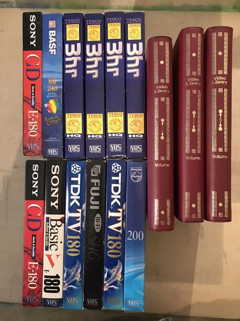 14 BLANK USED VHS tapes recorded cssettes 90s Films and TV, Mixed Lot £ ...