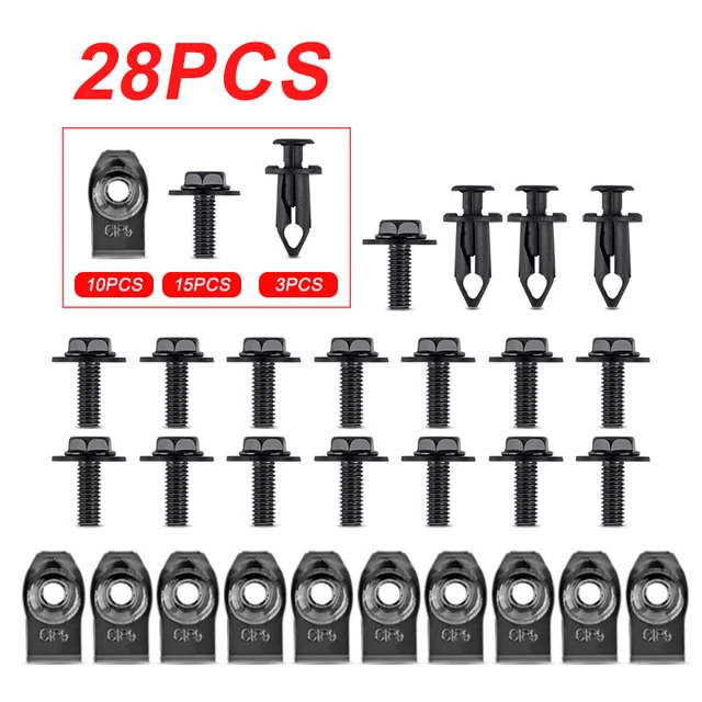 BODY BOLTS & U-nut Clips -M6 Engine Under Cover Splash Shield Guard For ...