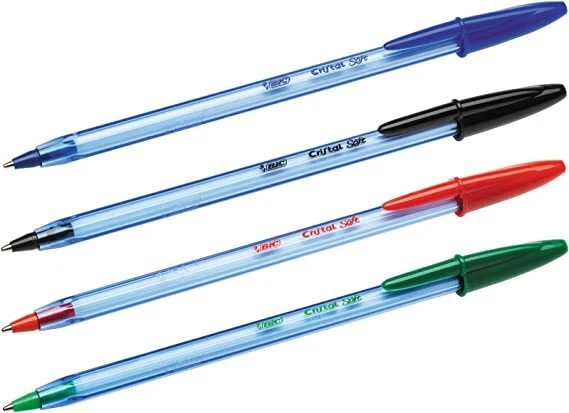 BIC CRISTAL SOFT Ball Point Pens Biros Buy 1 to 50 Black Blue Red Green ...
