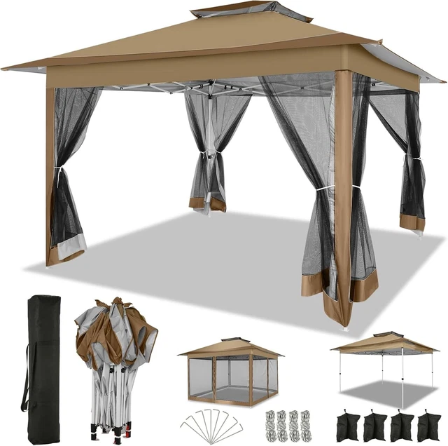 3X3 M FALTPAVILLON Pavillon Gartenzelt Partyzelt mit Seitenwänden Pop-up-Zelt EUR 149,99 ...