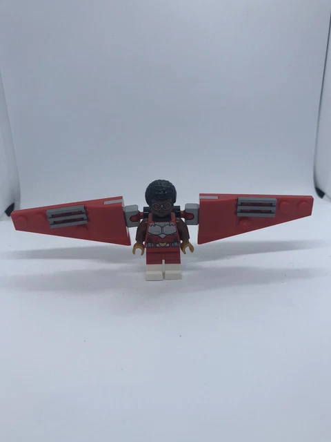 LEGO FALCON MINIFIGURE with Red, Brick Built Wings SH642 Avengers £6.00 ...