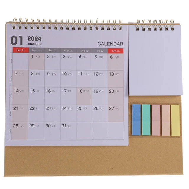 PAPER OFFICE 2024 Calendar Notepad 2023-2024 Monthly Planner 18 Table ...