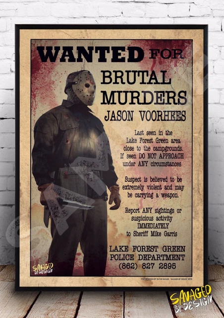 JASON VOORHEES WANTED. Poster Print . A3 Size. Friday The 13th £16.00 ...