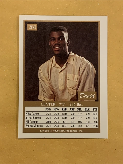DAVID ROBINSON 1990 Skybox Basketball #260 Rookie Card San Antonio ...