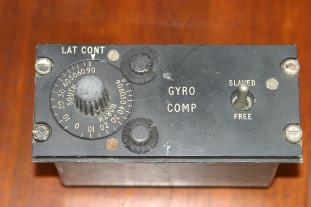 GYRO COMPASS CONTROLLER old military aircraft cockpit instrument Lat ...