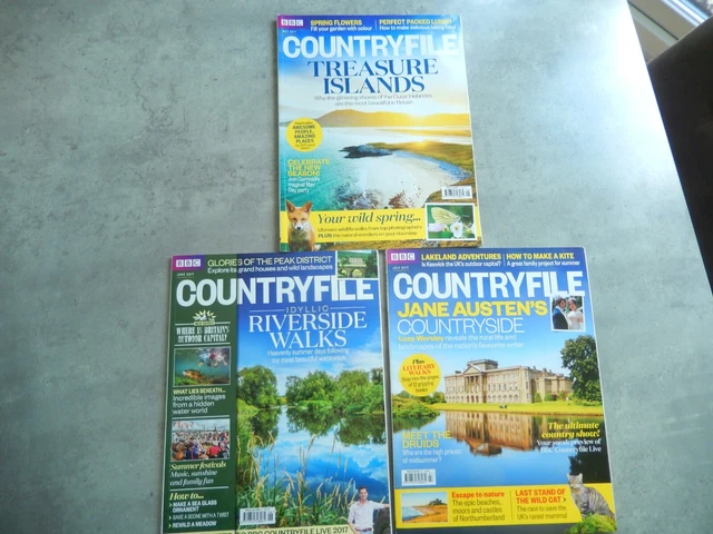 VINTAGE BBC COUNTRYFILE Magazines Small Job Lot x3 May, June, July 2017 ...