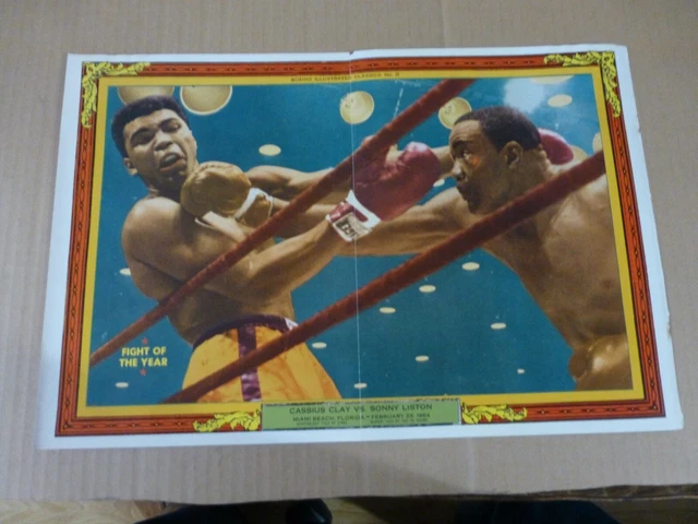 1965 BOXING Illustrated & Wrestling Pin-up Cassius Clay vs Sonny Liston ...