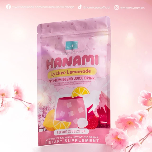 NAMIROSEUS HANAMI LYCHEE Lemonade Premium Blend Juice Drink, 21g x 10 ...