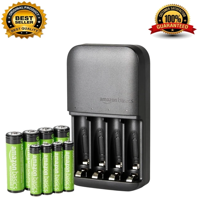 RELIABLE RECHARGEABLE NIMH Battery Set with 8-Bay USB-C Charger - Eco ...