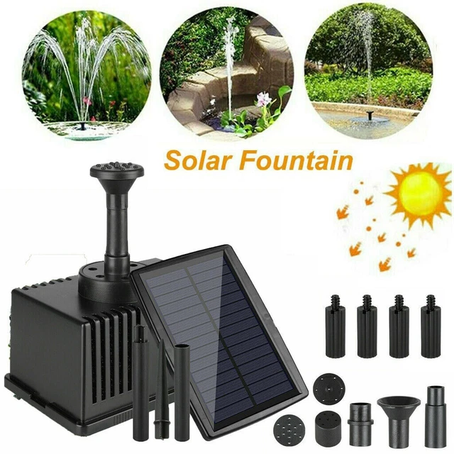 SOLAR PANEL POWERED Water Pond Filter Pump Garden Submersible Fish Tank ...