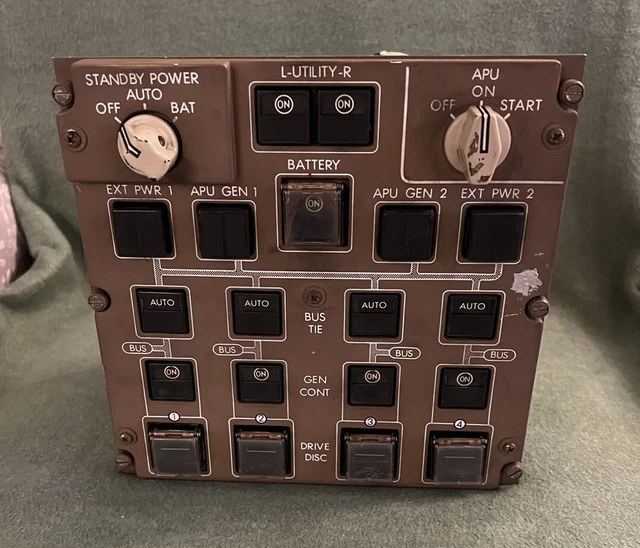 GENUINE BOEING 747 Large Cockpit Panel-Apu Gen-Standby Power Etc-For ...