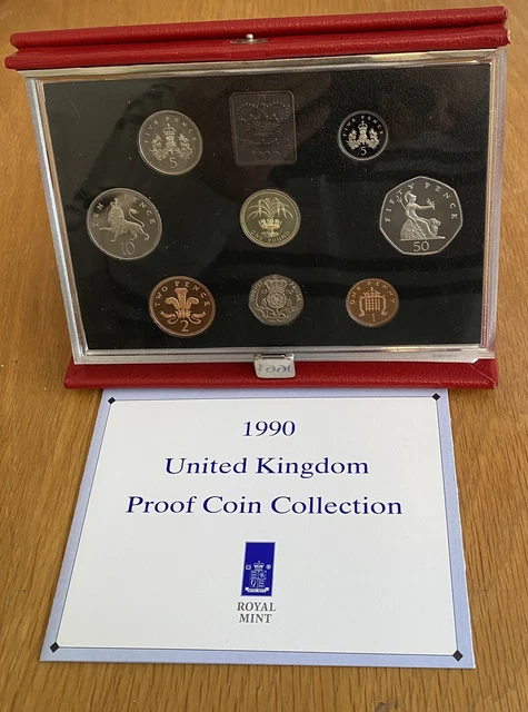 1990 UNITED KINGDOM Proof Royal Mint Coin Collection Of 8 Coins £25.00 ...