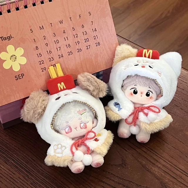 FRENCH FRIES LABUBU Doll Clothes Hairy Cartoon Animal Shawl For 10/17cm ...