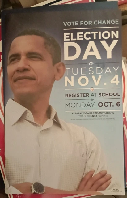 BARACK OBAMA 2008 Official Campaign Poster Sign Rare $20.00 - PicClick