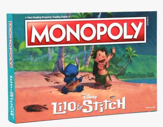 DISNEY LILO AND Stitch Monopoly Board Game Collectable Tokens Usaopoly ...