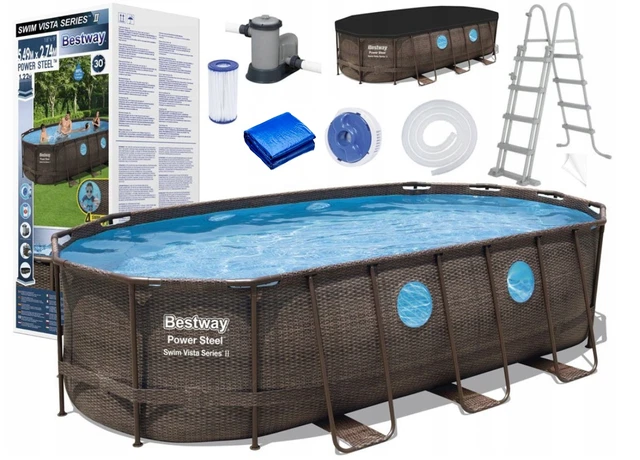 BESTWAY POWER STEEL Swim Vista Series 18ft x 9ft x 48in Oval Pool Pump ... BESTWAY POWER STEEL Swim Vista Series 18ft x 9ft x 48in Oval Pool Pump ...