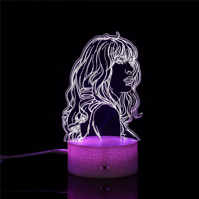 TAYLOR SWIFT 3D LED Night Light 16 Colors Touch Control Bedroom Table ...