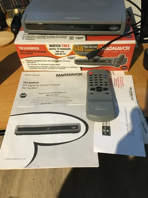 MAGNAVOX TB100MG9DTV DIGITAL to Analog Converter box with remote OPEN ...