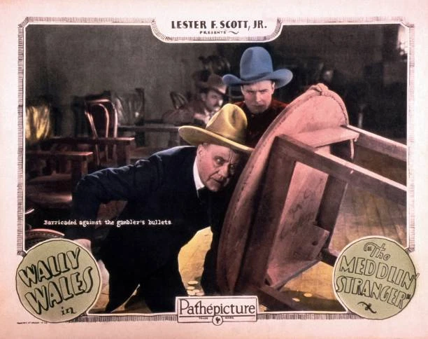 THE MEDDLIN STRANGER Lobby Card Charles K French Wally Wales Old Movie ...