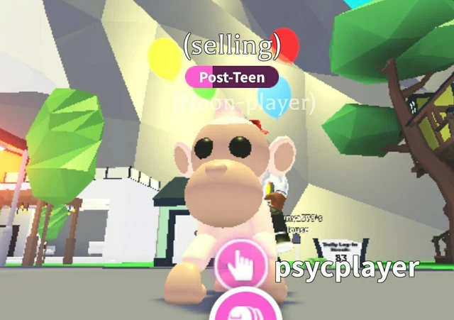 ROBLOX VIRTUAL ADOPT me pet legendary albino monkey white ride R ...