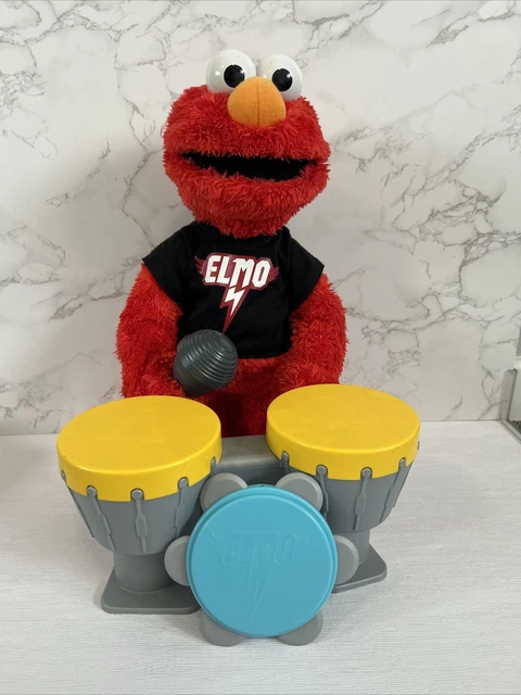 HASBRO SESAME STREET Let's Rock Elmo Interactive Singing 14" Plush Toy ...