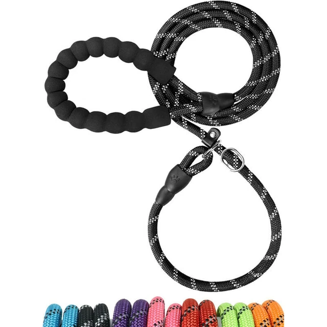 FOR DOGS PETS Leads Slip Rope Sliding Leash +Soft Padded Handle 2M ...
