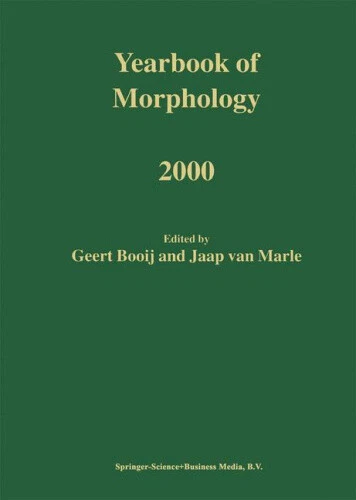 YEARBOOK OF MORPHOLOGY: 2000 (Yearbook of Morphology) by Geert Booij ...