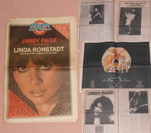 AUSSIE RAM 1977 #49 -LINDA RONSTADT Jimmy Page SEX PISTOLS Manfred Mann ...