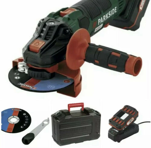 PARKSIDE 20V CORDLESS Angle Grinder + 20V 2Ah Battery & Charger £99.99 ...