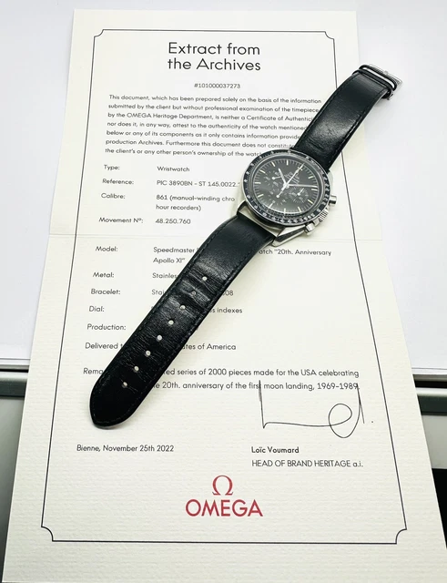 OMEGA SPEEDMASTER PROFESSIONAL Moonwatch 20th Anniversary Apollo XI ...