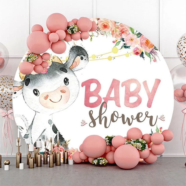 CUTE DAIRY COW Flowers Circle Baby Shower Backdrop $37.84 - PicClick AU