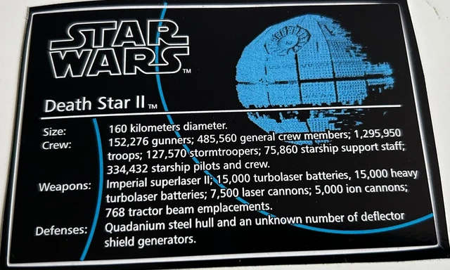 LEGO STAR WARS UCS style Sticker for 10143 Death Star 2 Todesstern ...