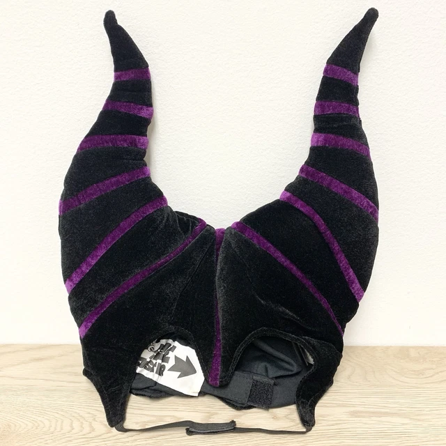 DISNEY MALEFICENT COSTUME Headpiece Horns Plush Velvet Adult Halloween ...