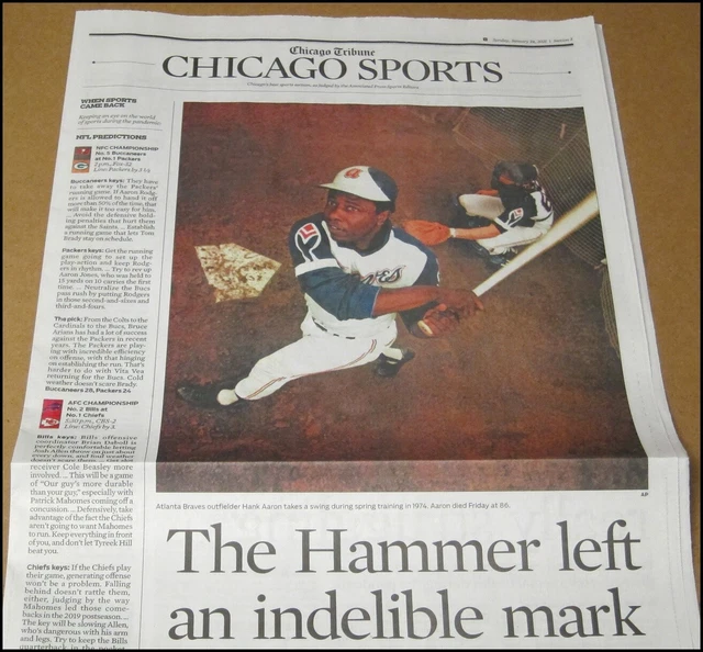 1/24/2021 CHICAGO TRIBUNE Newspaper Sports Section Hank Aaron 1934-2021 ...