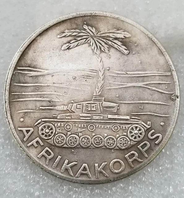 WW2 GERMAN ERWIN Rommel Afrika Korps Coin DAK Medal Collectable World ...