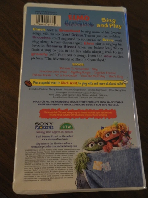 SESAME STREET VHS Enfants Adventures Of Elmo In Grouchland Chant And ...