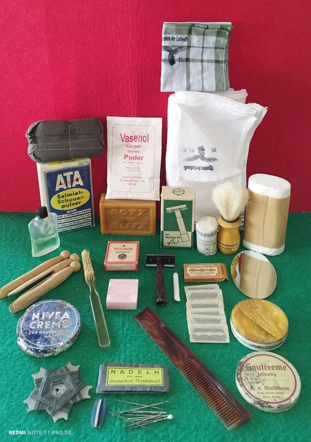 WK2 WW2 GERMAN LW FJR Field items Personal Hygiene Set igiene personale ...
